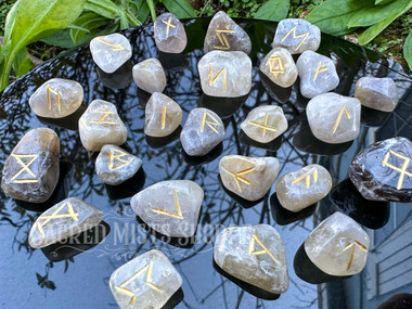 Citrine Gemstone Elder Futhark Rune Set for Divination, Viking Runes ...