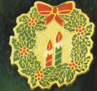 Christmas Wreath with Candles Lapel Pin - StockPins.com