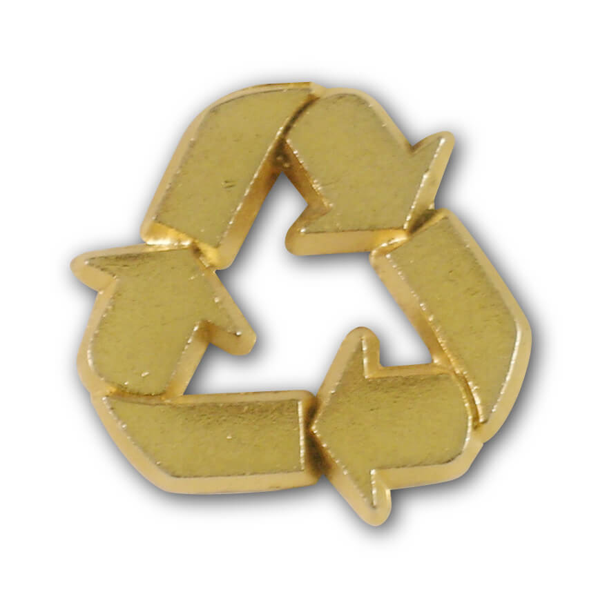 Recycle Logo Arrows in Triangle Pin | StockPins.com