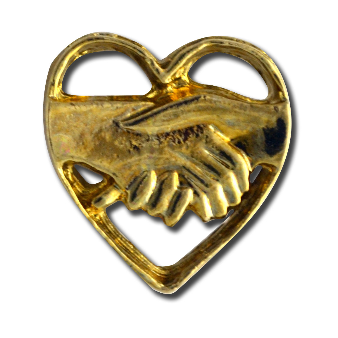 Hands Shaking in Heart Lapel Pin | StockPins.com