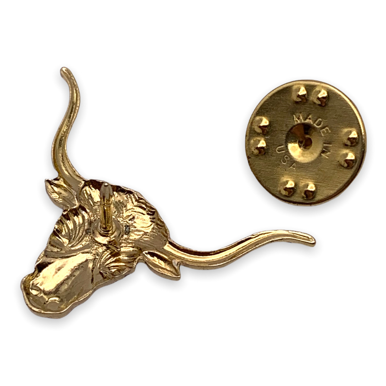 Longhorn steer head lapel pin | Mascot Pins | StockPins.com