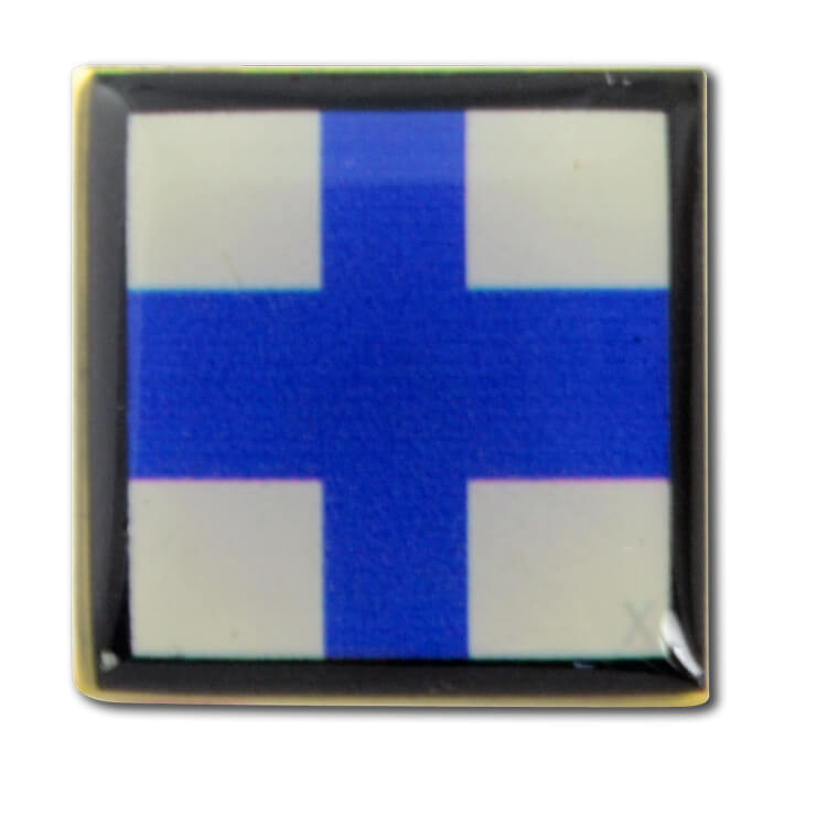 Nautical code flag X lapel pin | StockPins.com