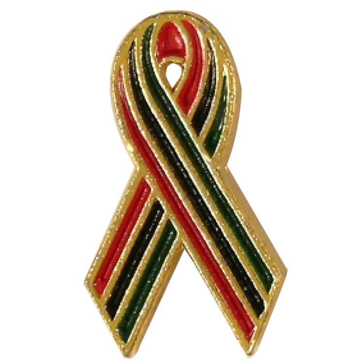Tri Color Ribbon Pin | Aids Awareness | StockPins.com