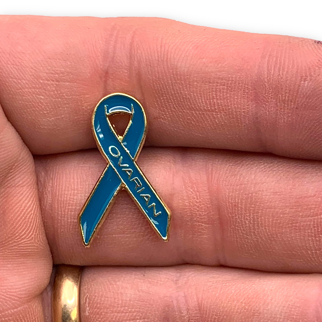 Ovarian Cancer Awareness Ribbon Pin | Cancer Support Ribbon