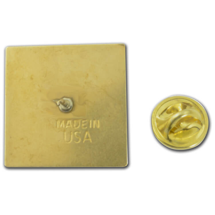 Nautical code F Foxtrot signal flag lapel pin | stockpins.com