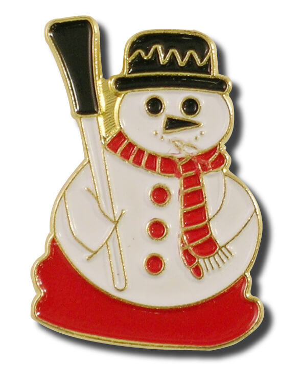 D23 Christmas lapel pin snowman hat scarf | Stockpins.com