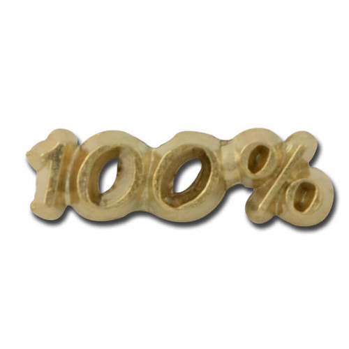 100% Percent lapel pin | StockPins.com