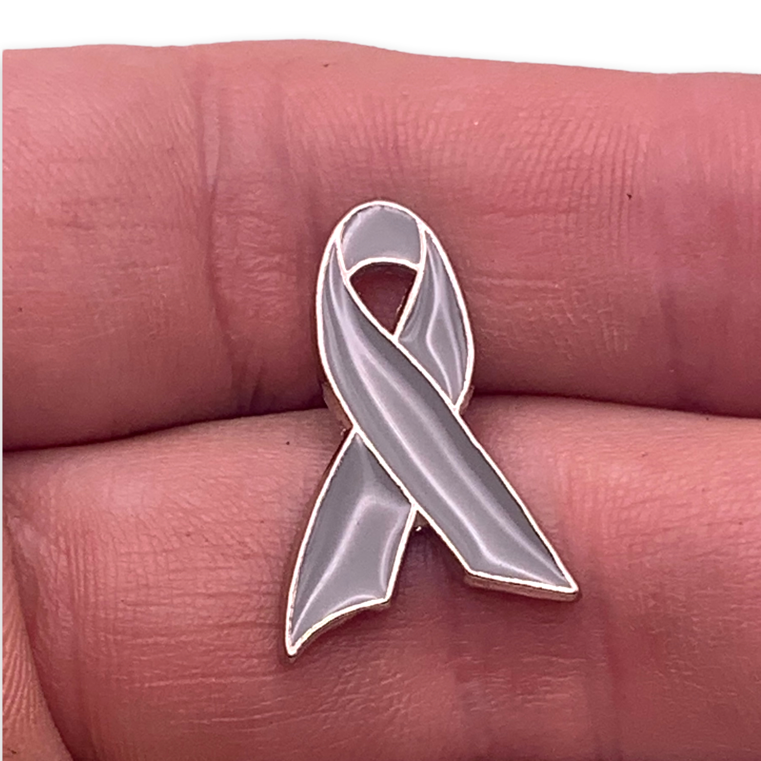 Gray Awareness Ribbon Pin | StockPins.com