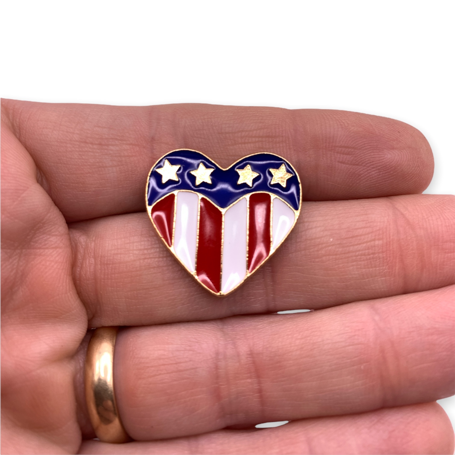 US Flag in the Shape of a Heart | StockPins.com