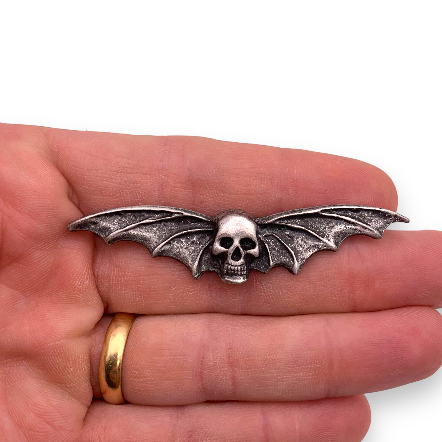 Skull with Wings Lapel Pin | Biker Pins | StockPins.com