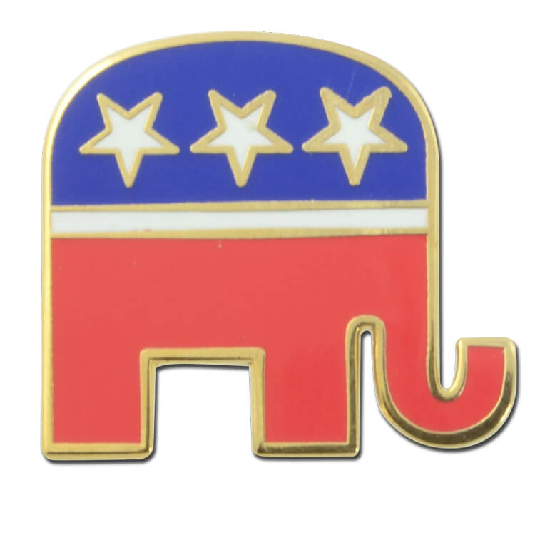 Republican Lapel Pin | GOP Elephant Pin | StockPins.com
