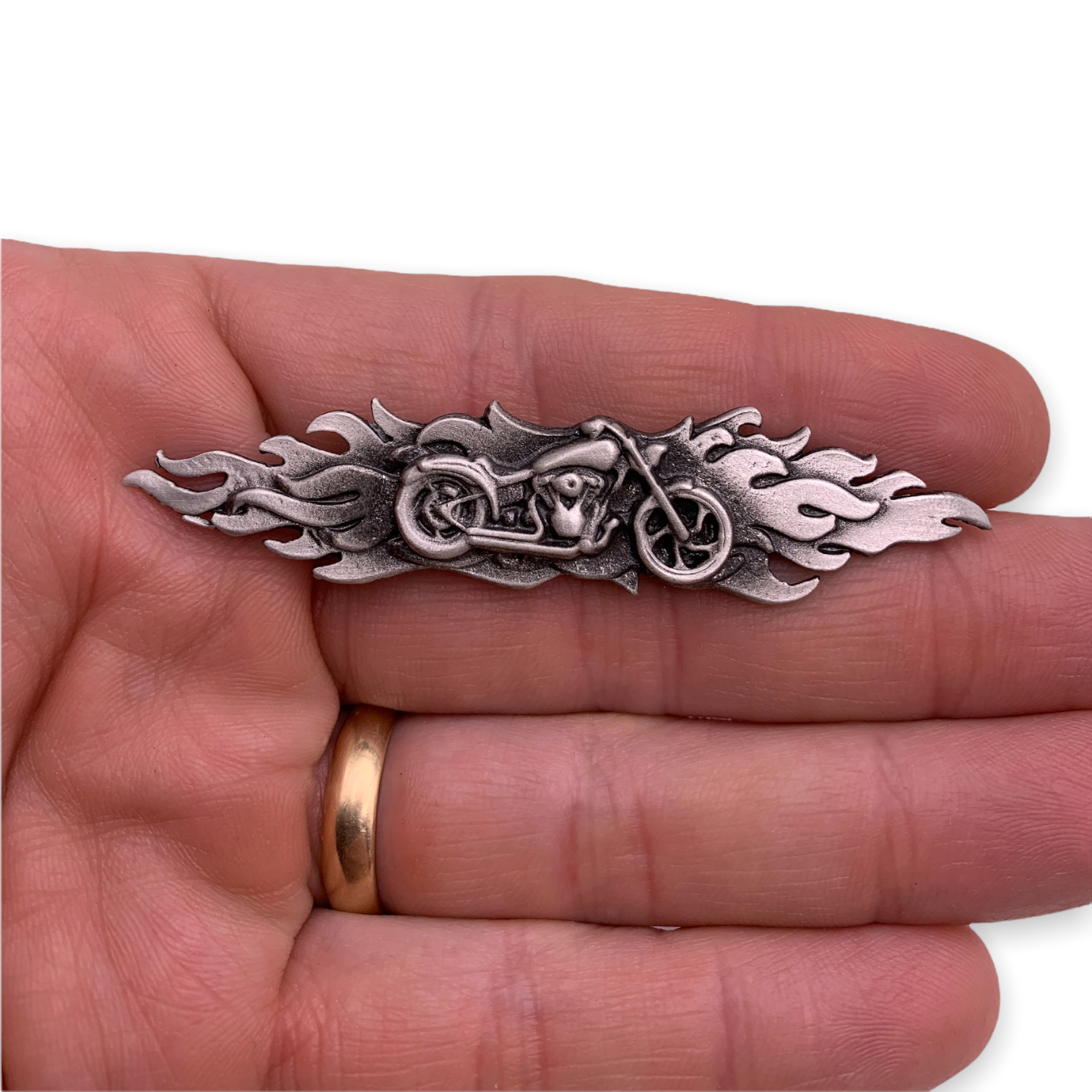 Flames Motorcycle Lapel Pin | StockPins.com