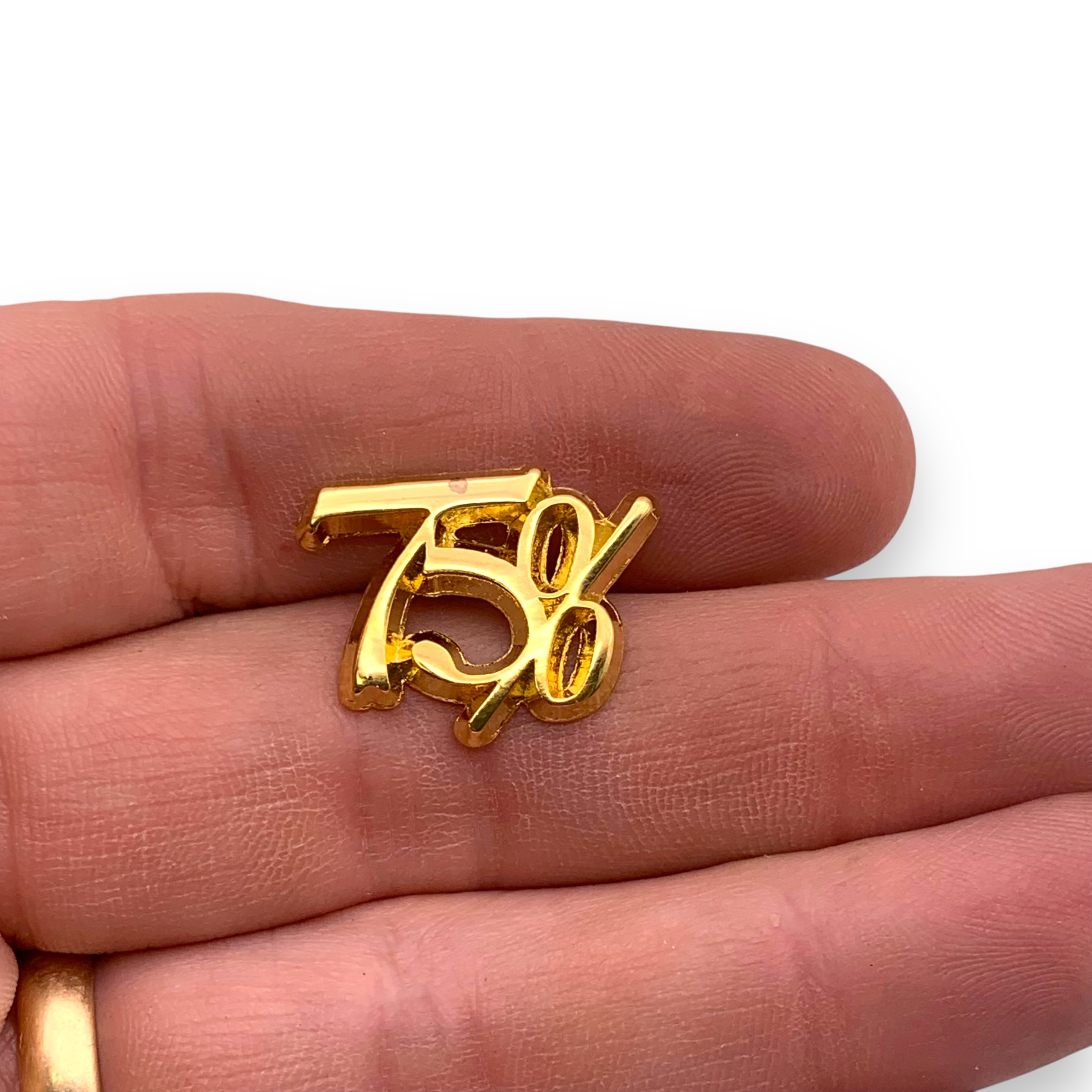Seventy Five 75 % Percent lapel pin | StockPins.com