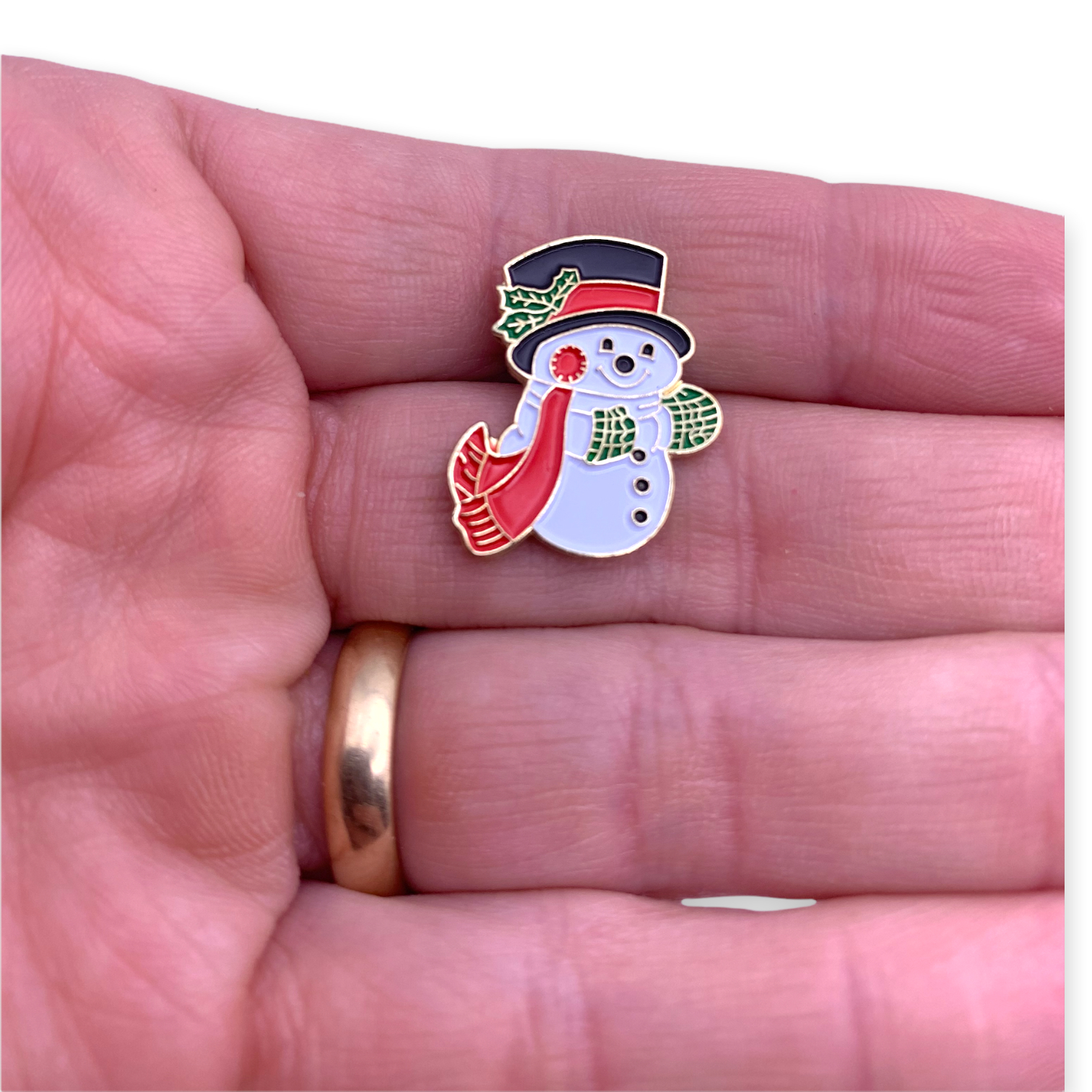 D23 Christmas lapel pin snowman hat scarf | Stockpins.com