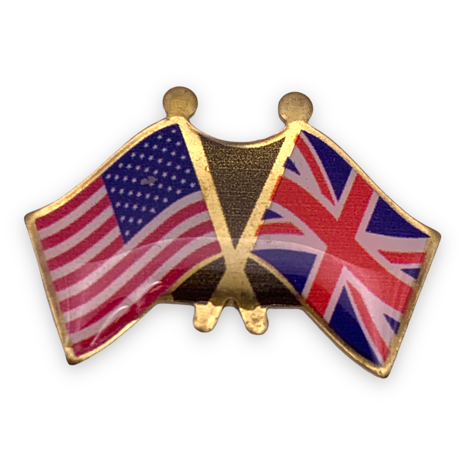 Crossed Flags Lapel Pins | Custom Made Lapel Pins | StockPins.com