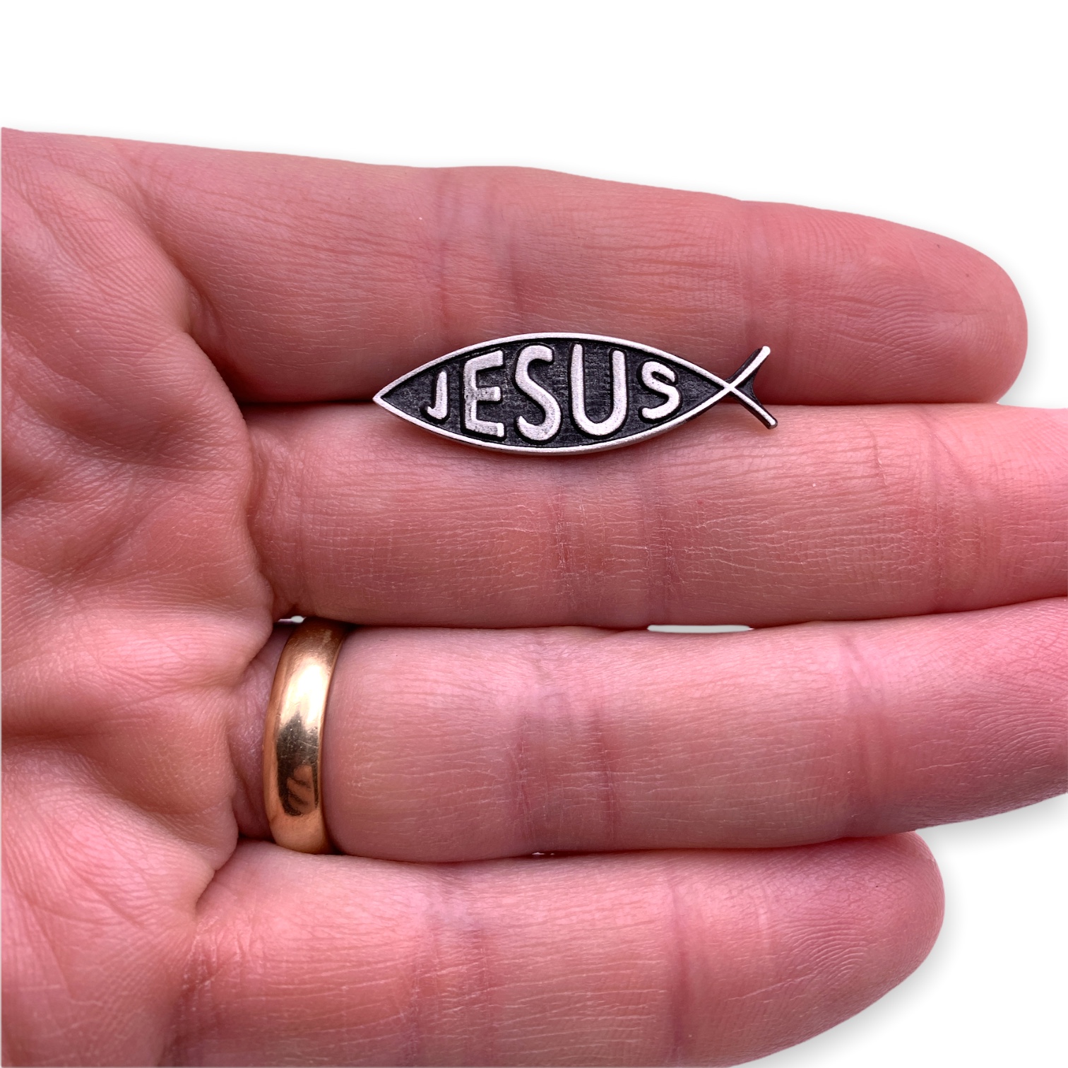 M26 Jesus Fish Pin | Christian Pin | StockPins.com