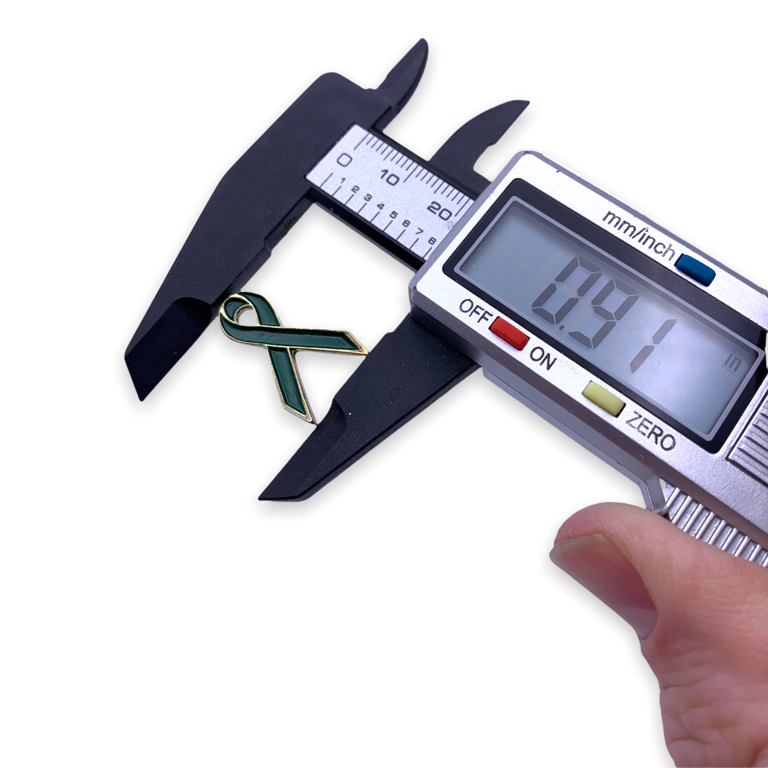 Green awareness ribbon lapel pin | StockPins.com