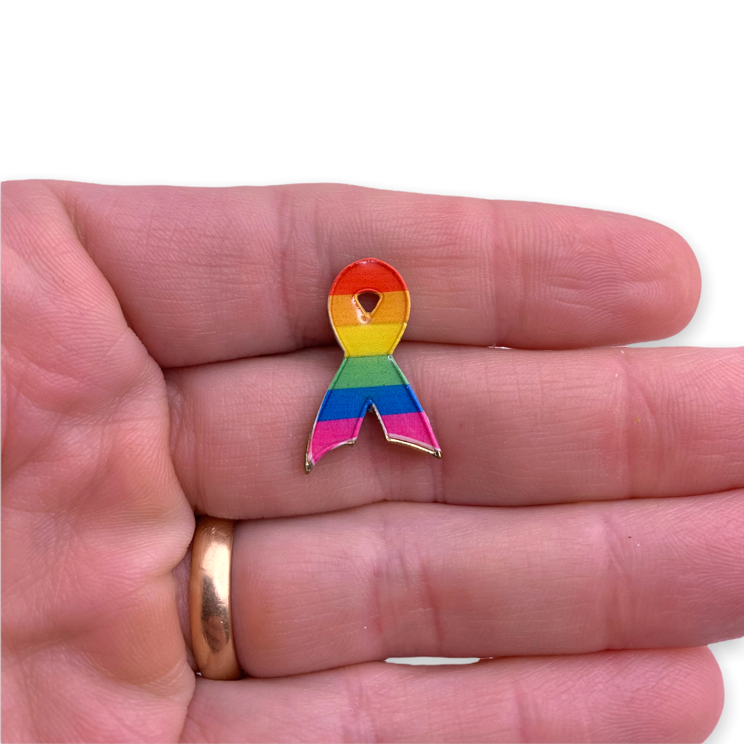 Rainbow Awareness Ribbon Gay Pride Pin | StockPins.com