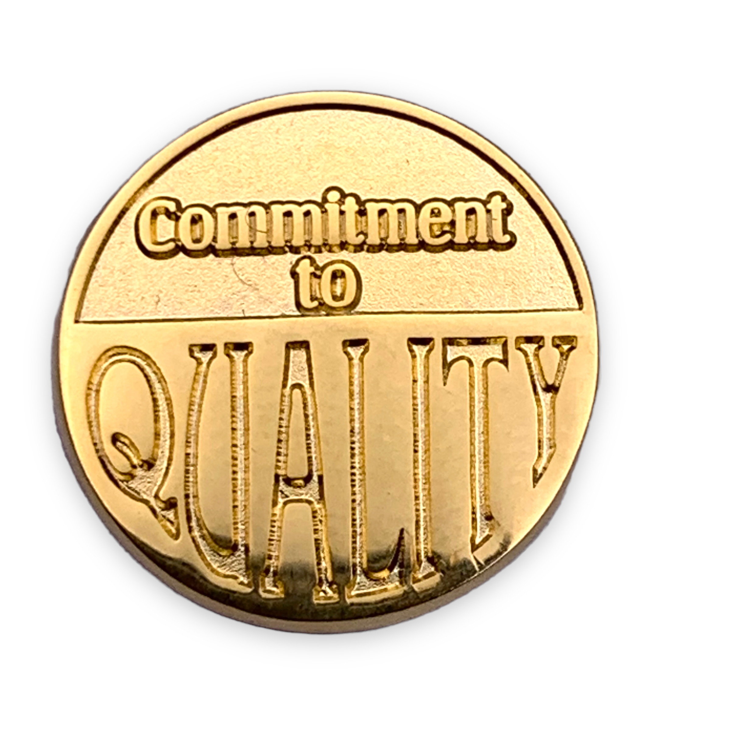 Commitment to quality recognition pin gift | StockPins.com