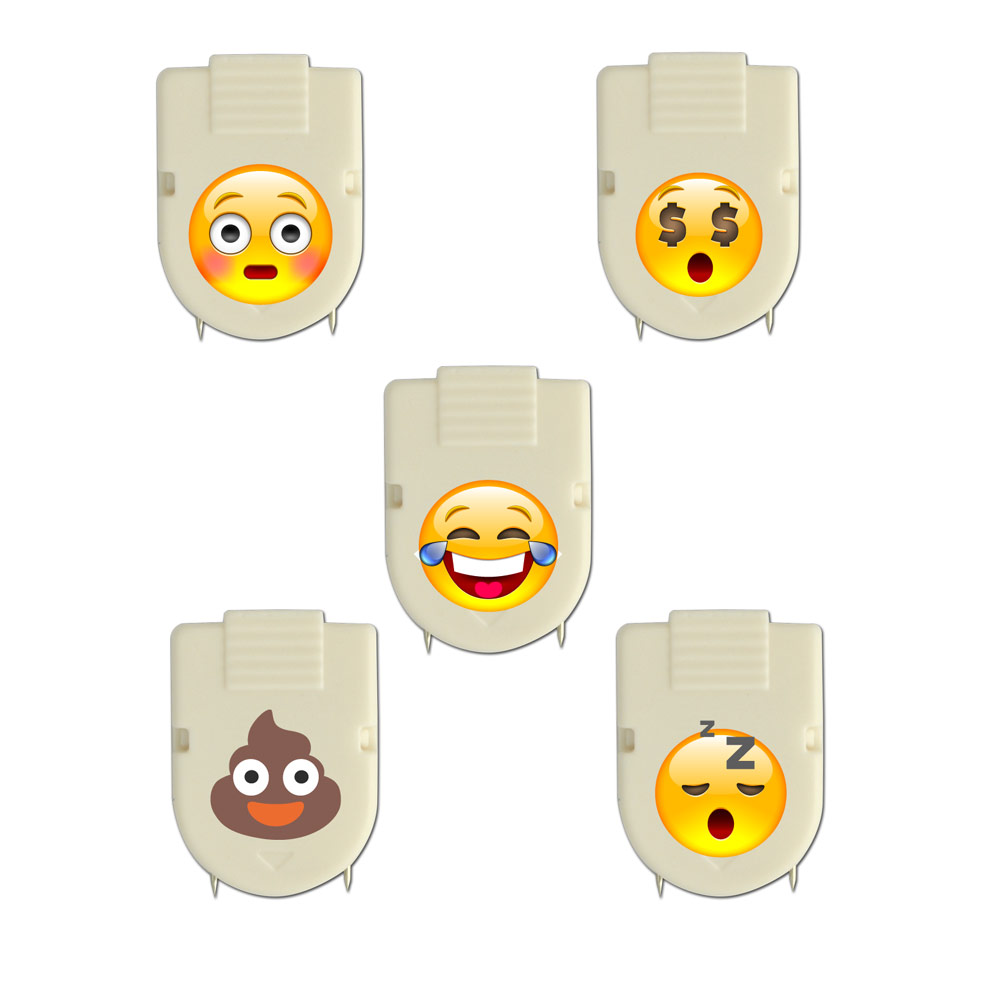 Emoji emoticon cubicle clip set of 5 | StockPins.com