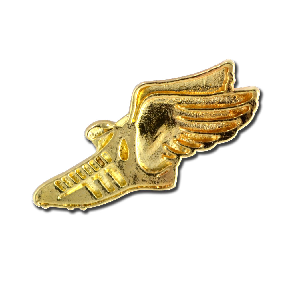 Winged Shoe Cross Country sports chenille pin | StockPins.com