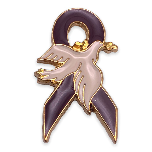 Brown Awareness Ribbon with Dove Pin | StockPins.com