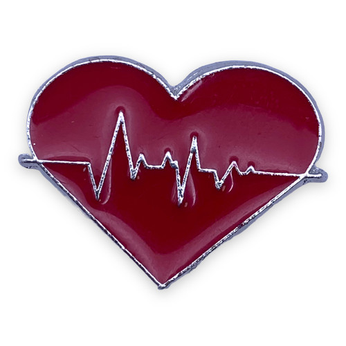Heartbeat with EKG Lapel Pin | StockPins.com