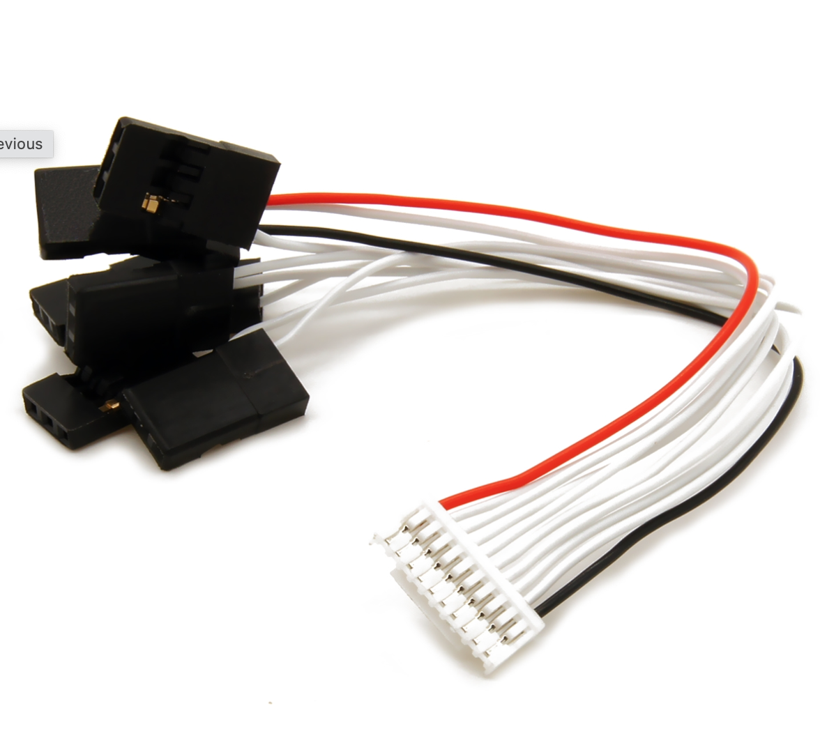 MRC0210 10-Pin JST-GH to 8 Individual JR Servo Plugs - 3DR