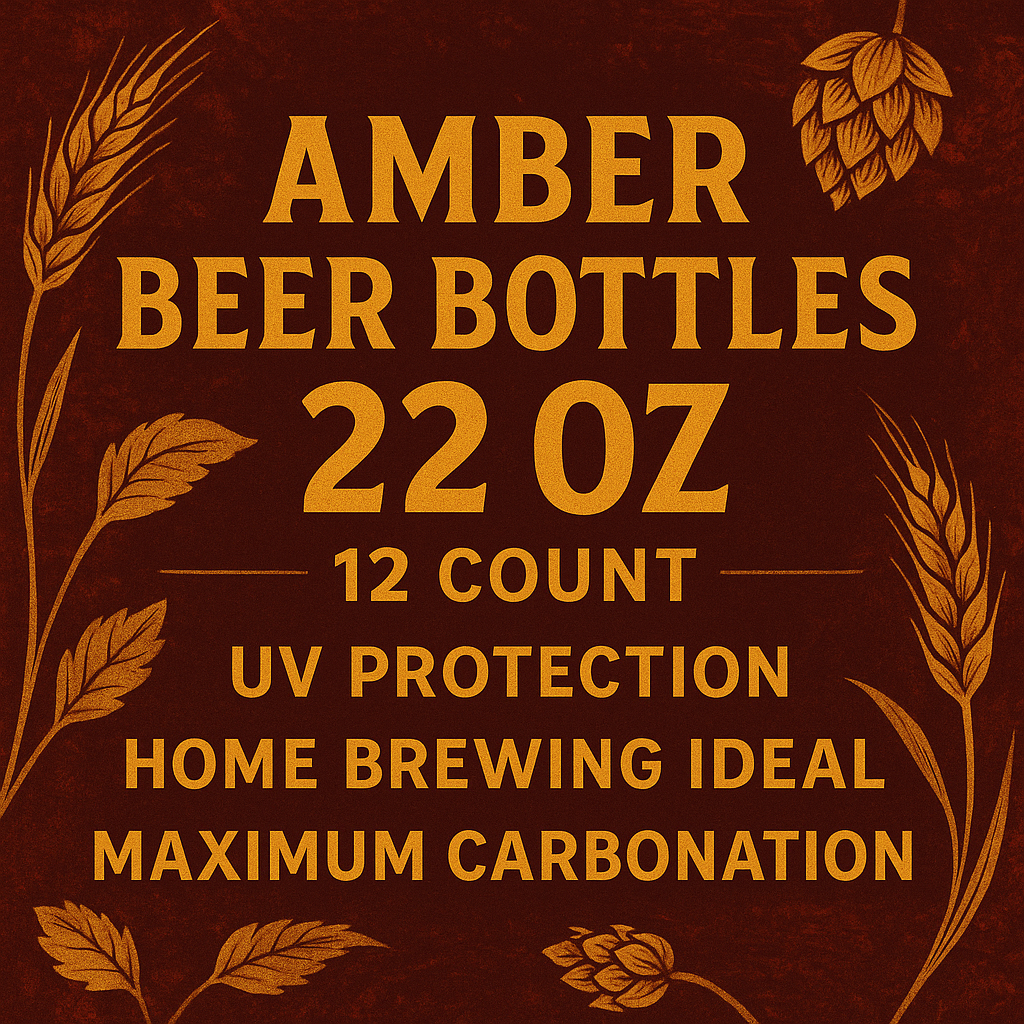Amber Beer Bottles 22 Oz - 12 Count