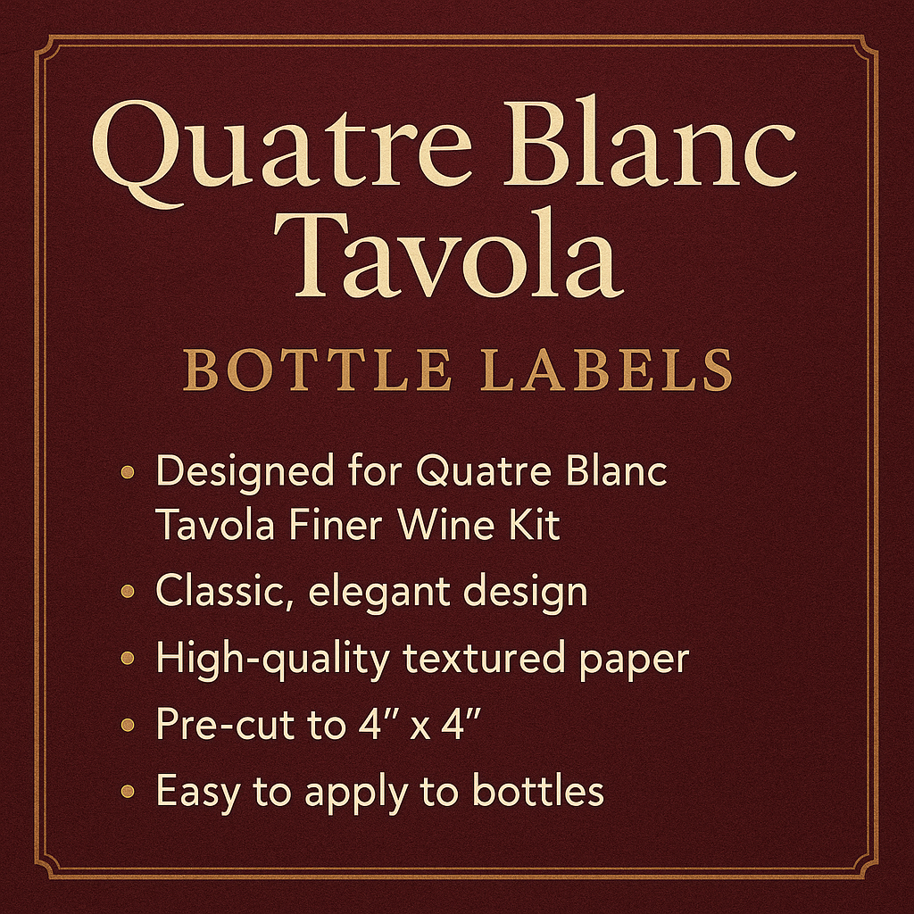 Quatre Blanc Tavola Labels