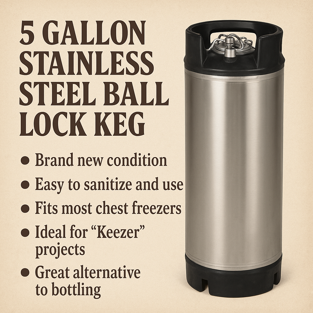 5 Gallon Stainless Steel Ball Lock Keg