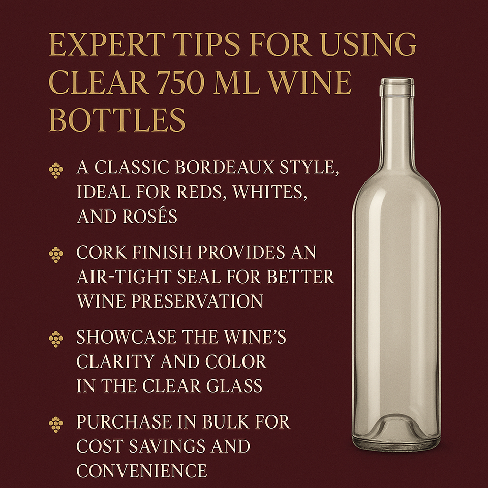 Clear 750 mL Wine Bottles - 12/Case