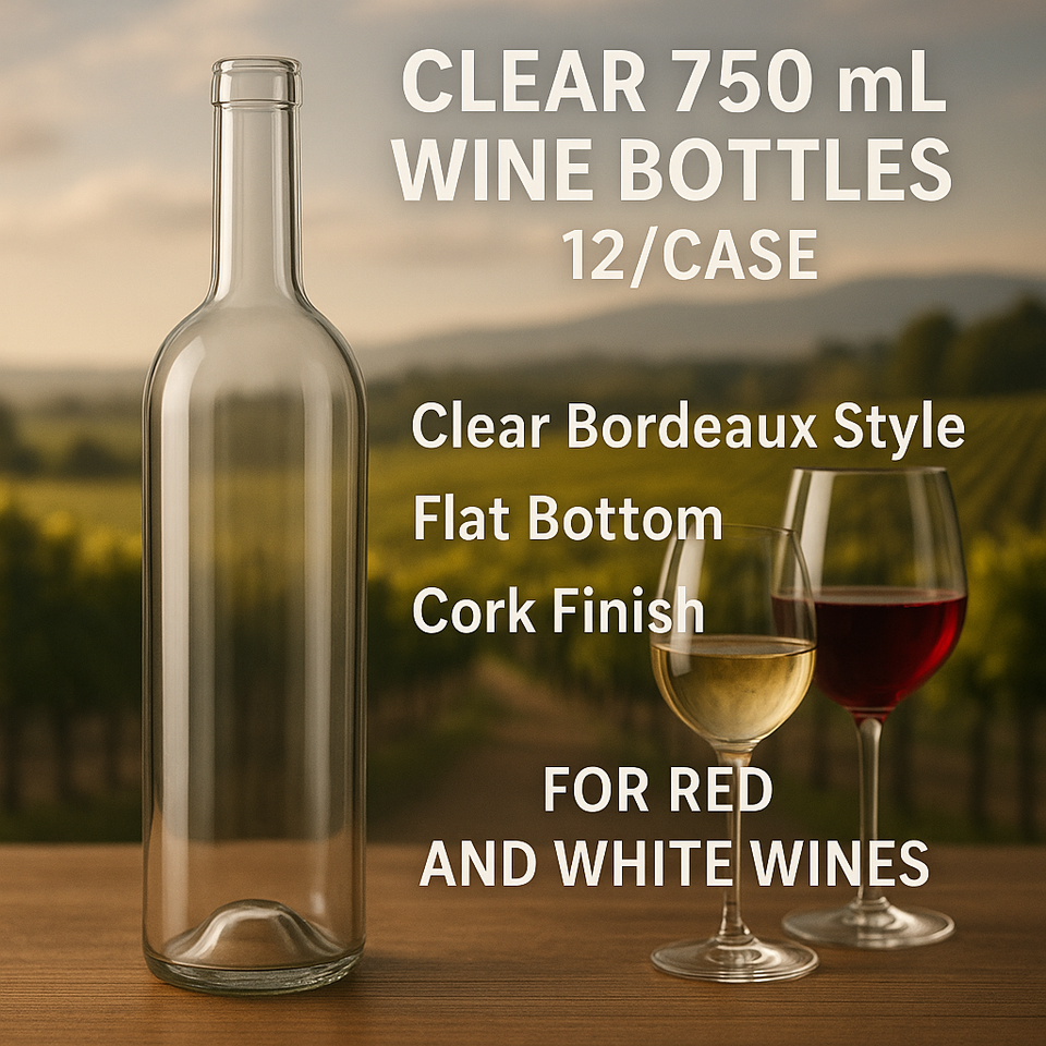 Clear 750 mL Wine Bottles - 12/Case