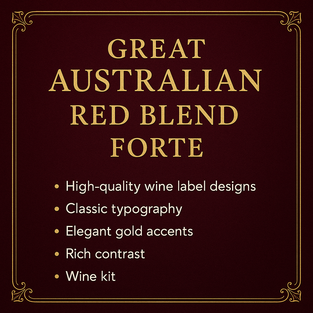 Great Australian Red Blend Forte Labels