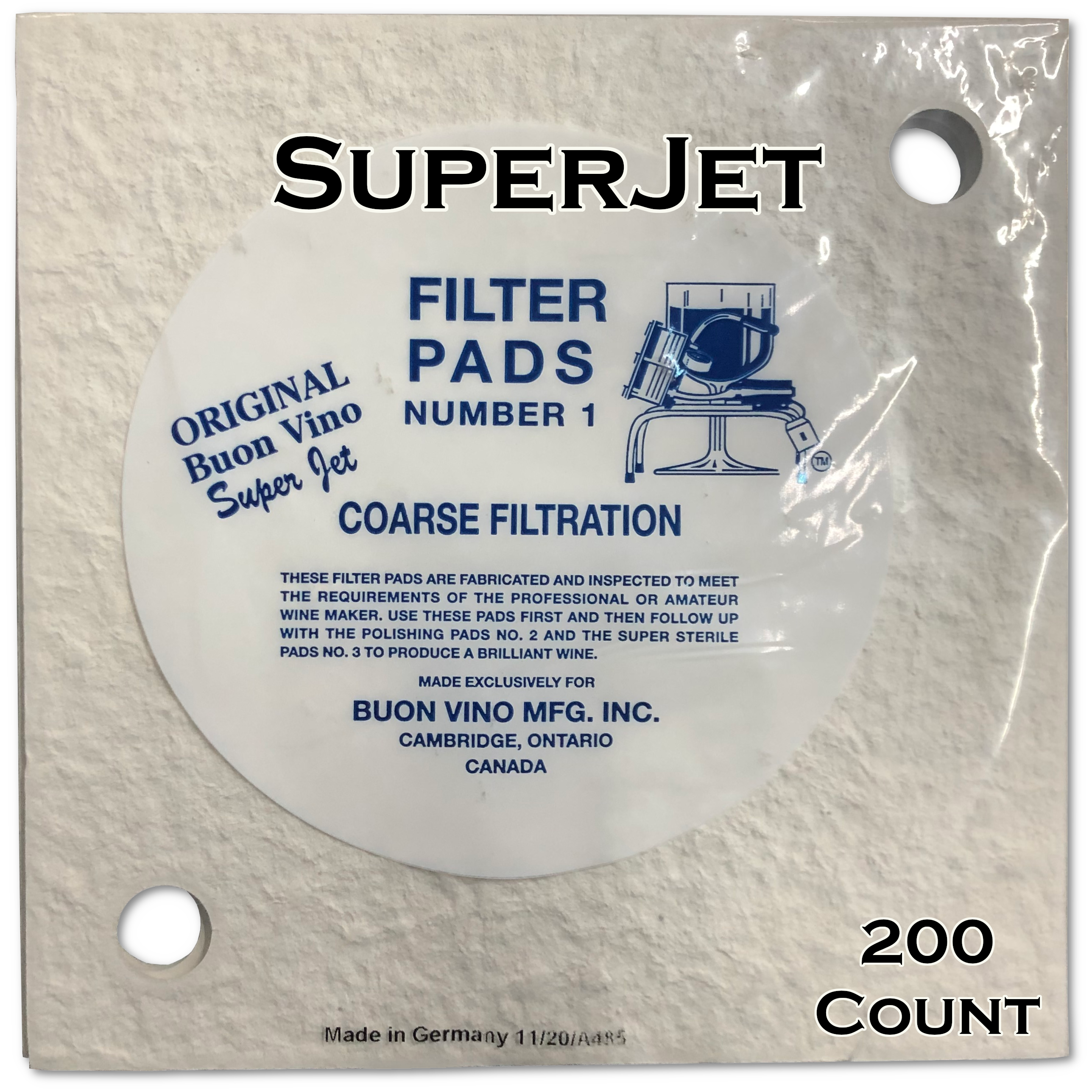 Buon Vino SuperJet Filter Pad #1 Coarse 5.0 Micron (200 ct)