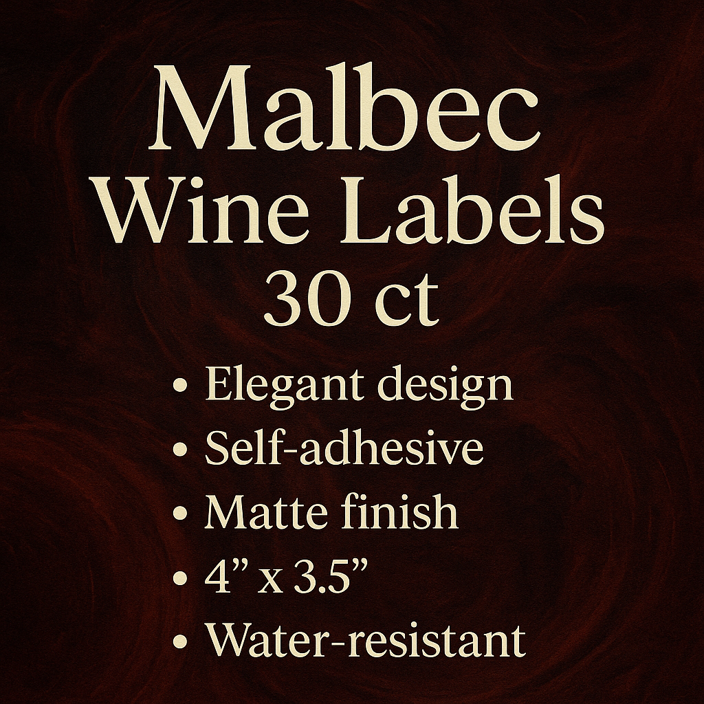 Malbec Wine Labels 30 ct