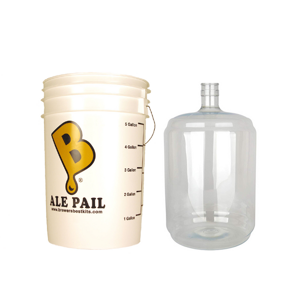 5 Gallon Plastic Carboy and 6.5 Gallon Fermenter with Lid Bundle