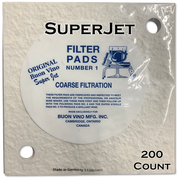 Buon Vino SuperJet Filter Pad #1 Coarse 5.0 Micron (200 ct)