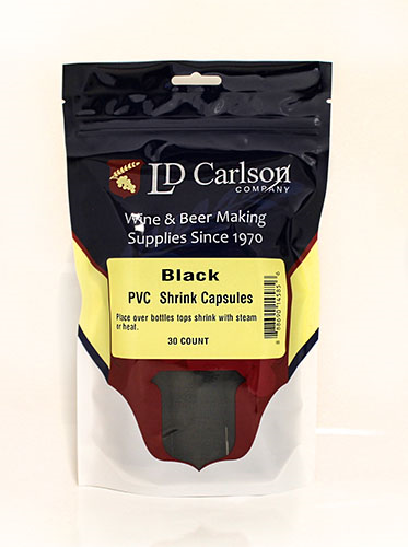 Black PVC Shrink Capsules (Bag Of 30)
