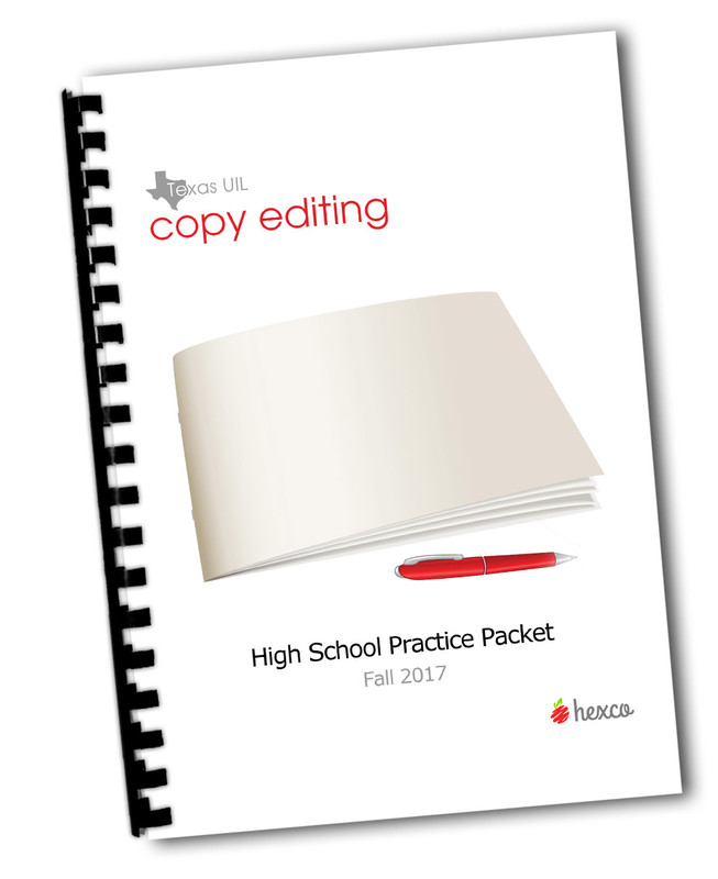 UIL Copy Editing Practice Packets | Hexco
