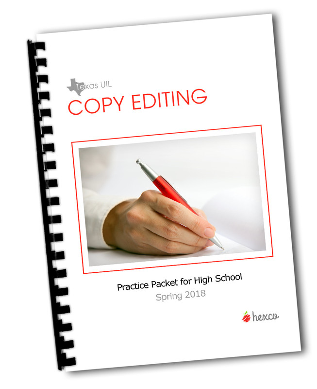UIL Copy Editing Practice Packets | Hexco