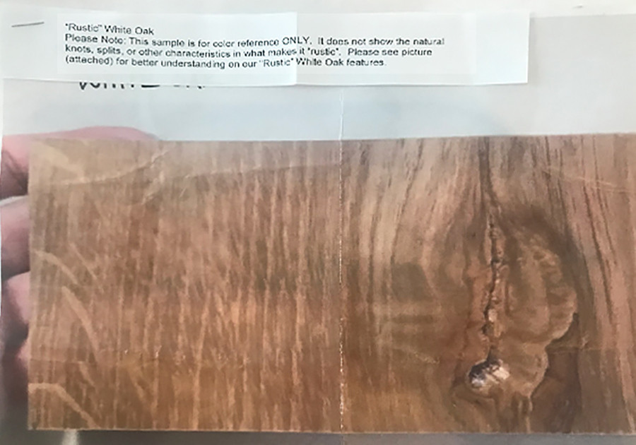 Rustic White Oak Wood Finish Swatch | Jack Game Room