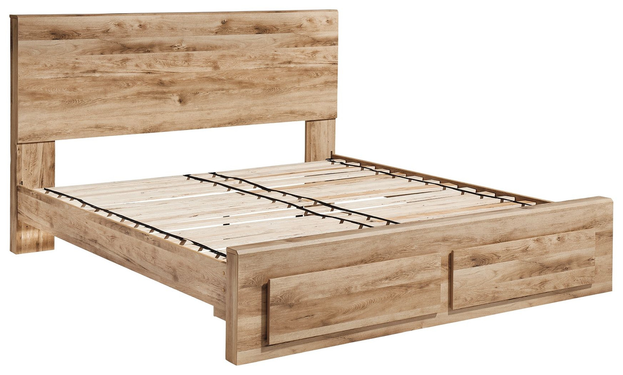 Tan wood bed frame store