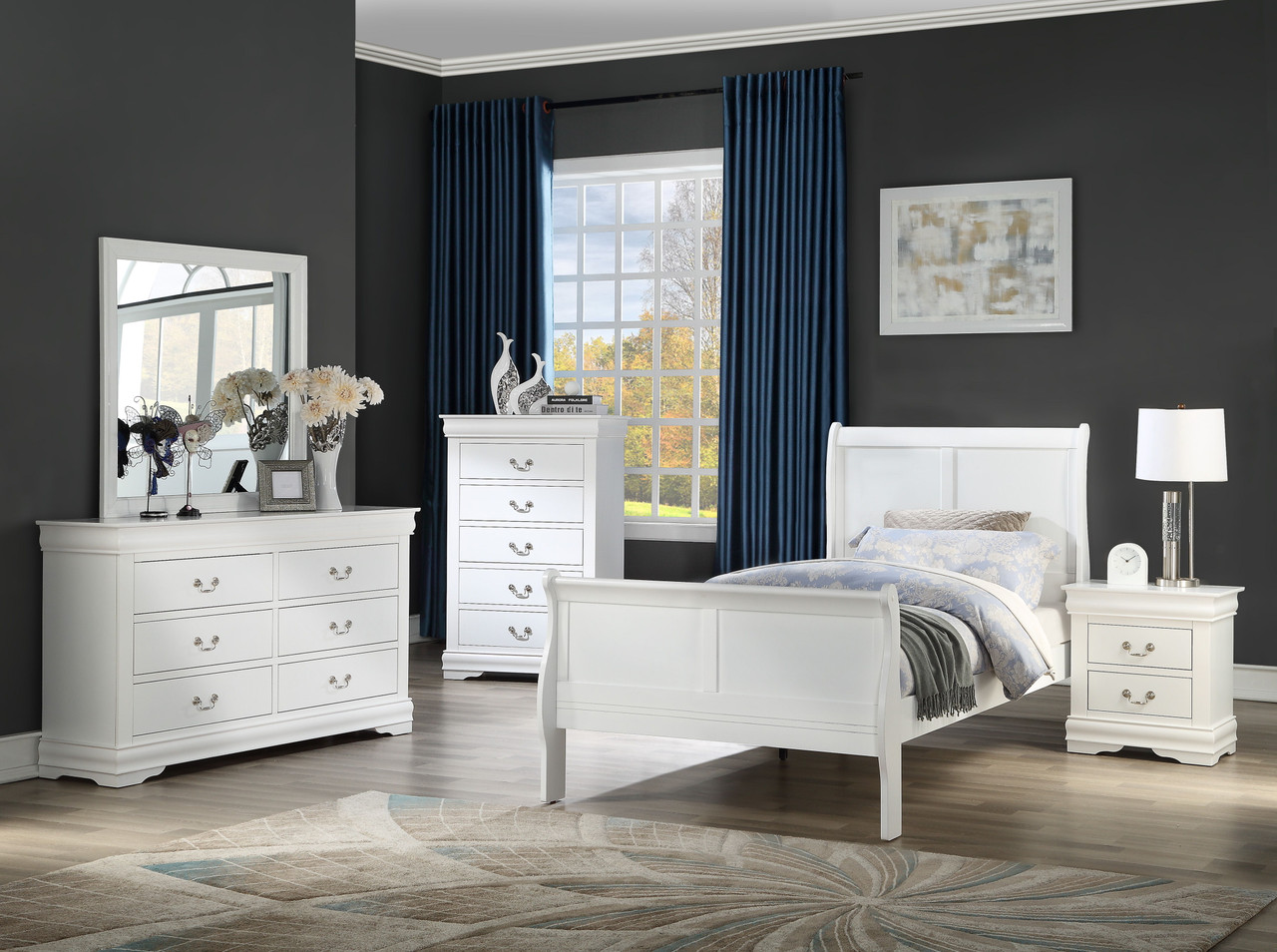 The Louis Philip Twin Bed White sold at Hilton Furniture serving ...
