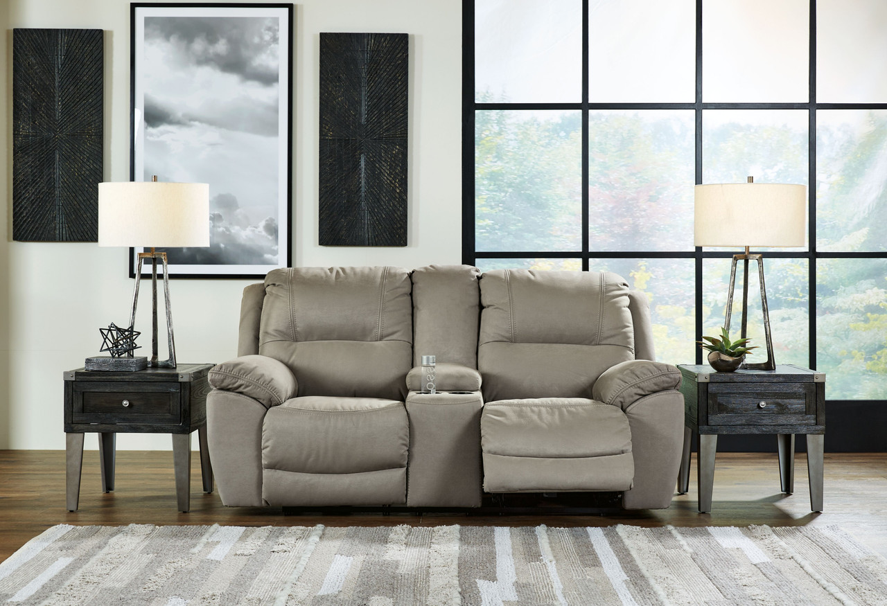 Next gen Gaucho Putty 3 Pc. Reclining Power Sofa Loveseat Wide Recliner Hilton Furniture Mattress