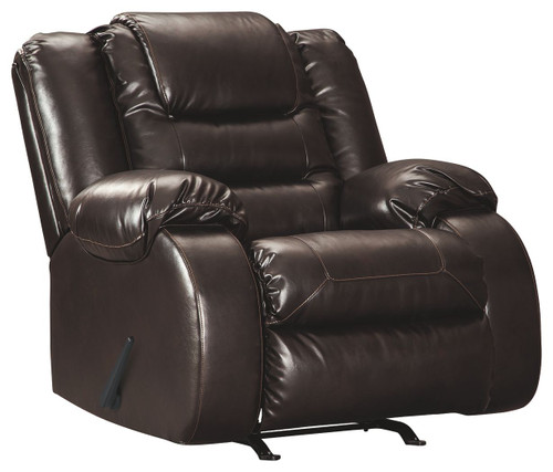 Foxfield Chocolate Rocker Recliner sold at Hilton Furniture serving Houston TX ands surrounding areas