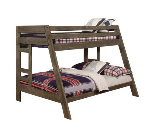 The Wrangle Hill Twin over Full Bunk Bed Brown sold at Hilton Furniture serving Houston TX and surrounding areas