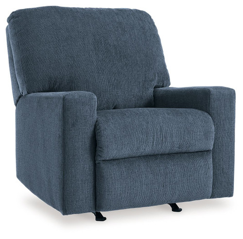 The Rannis Navy Rocker Recliner sold at Hilton Furniture serving ...