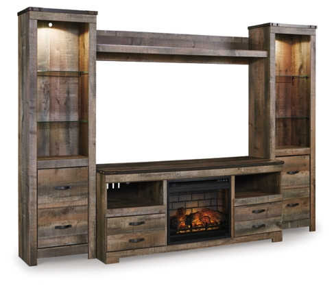 The Trinell 4-Piece Entertainment Center with Electric Fireplace ...