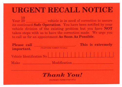 Urgent Recall Notice - Car Dealer Depot